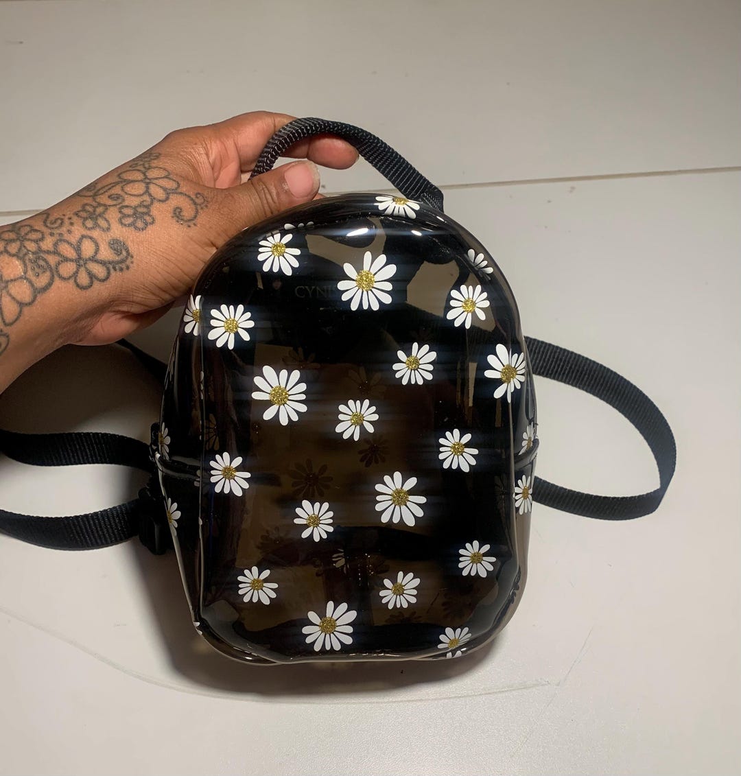 Daisy Print Vinyl Mini Backpack - Etsy