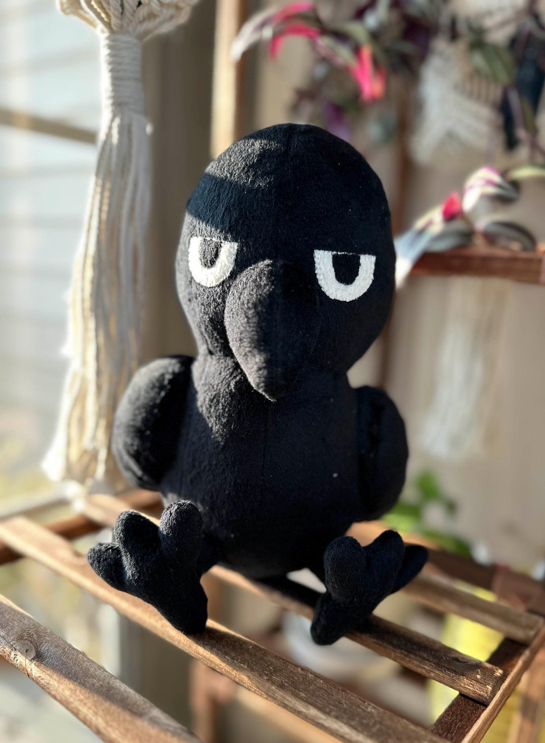 Crow Plushie Handmade Grumpy Corvid Plush Crow Stuffed Animal - Etsy