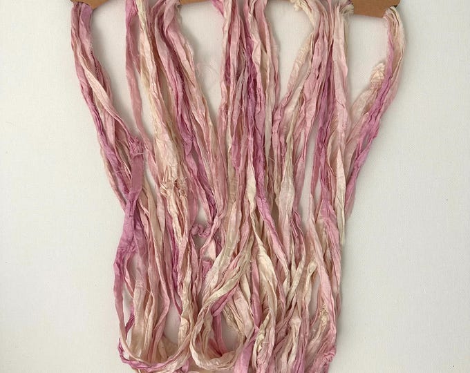 WHIPPED PINK Recycled Silk Ribbon, Raw Edge Ribbon, Artisan Ribbon ...