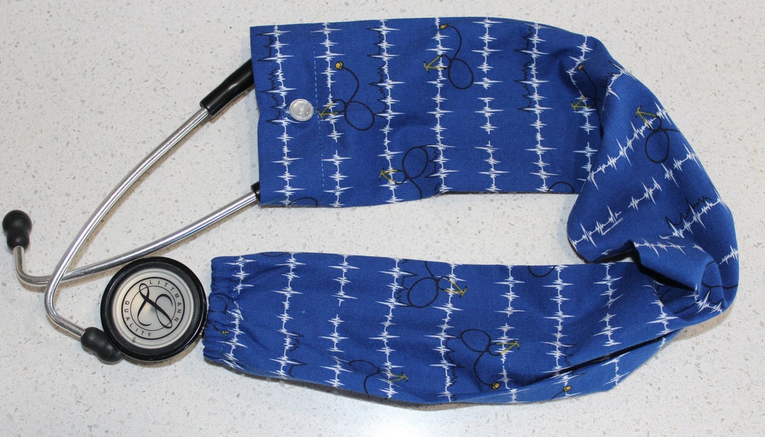 Blue Stethoscope Cover, Sinus Rhythm Stethoscope Sleeve, Stethoscope ...