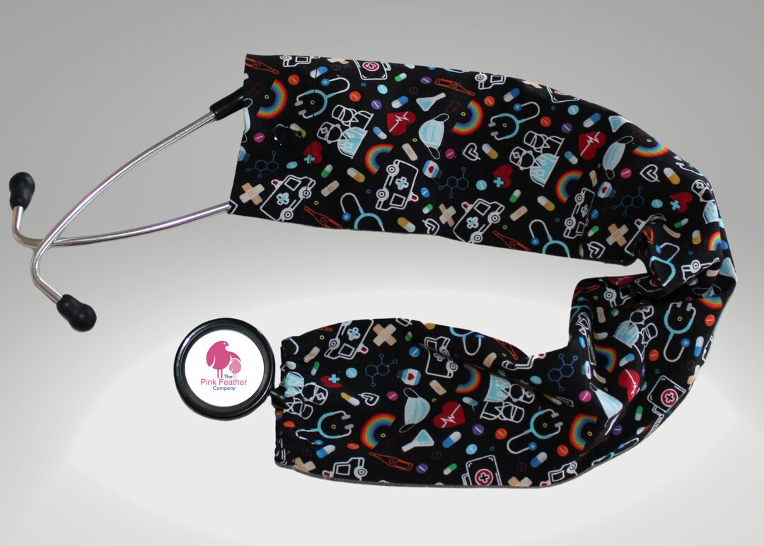 Medical Theme Stethoscope Cover: Black Stethoscope Protector, Nurse ...