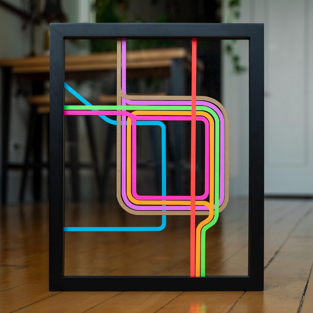 Chicago L-map Original Artwork, 11 X 14, CTA, Loop, Train, Windy City ...