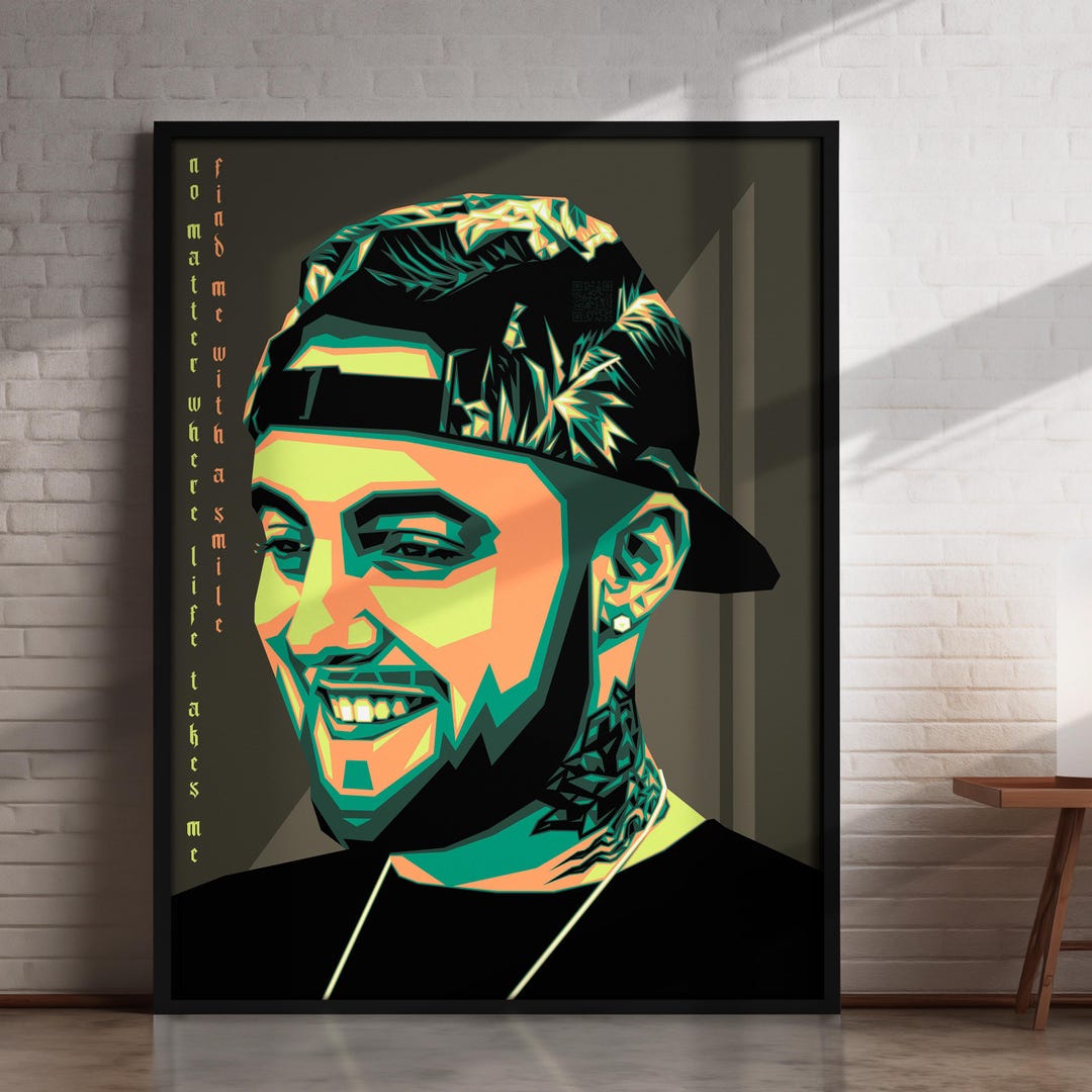 Mac Miller Wall Art Fine Art Print, Giclée, Hip-hop, Music Lovers ...