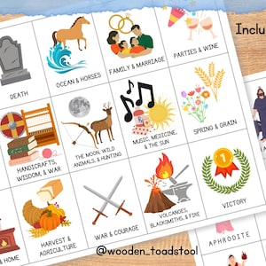 Greek Gods Matching Game - Mythology Memory Game - Etsy