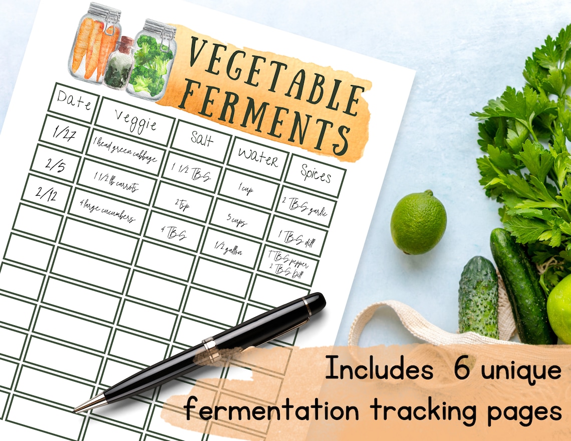 Fermentation Tracker Digital Download Printable- Homesteading ...
