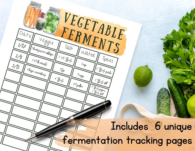 Fermentation Tracker Digital Download Printable- Homesteading ...