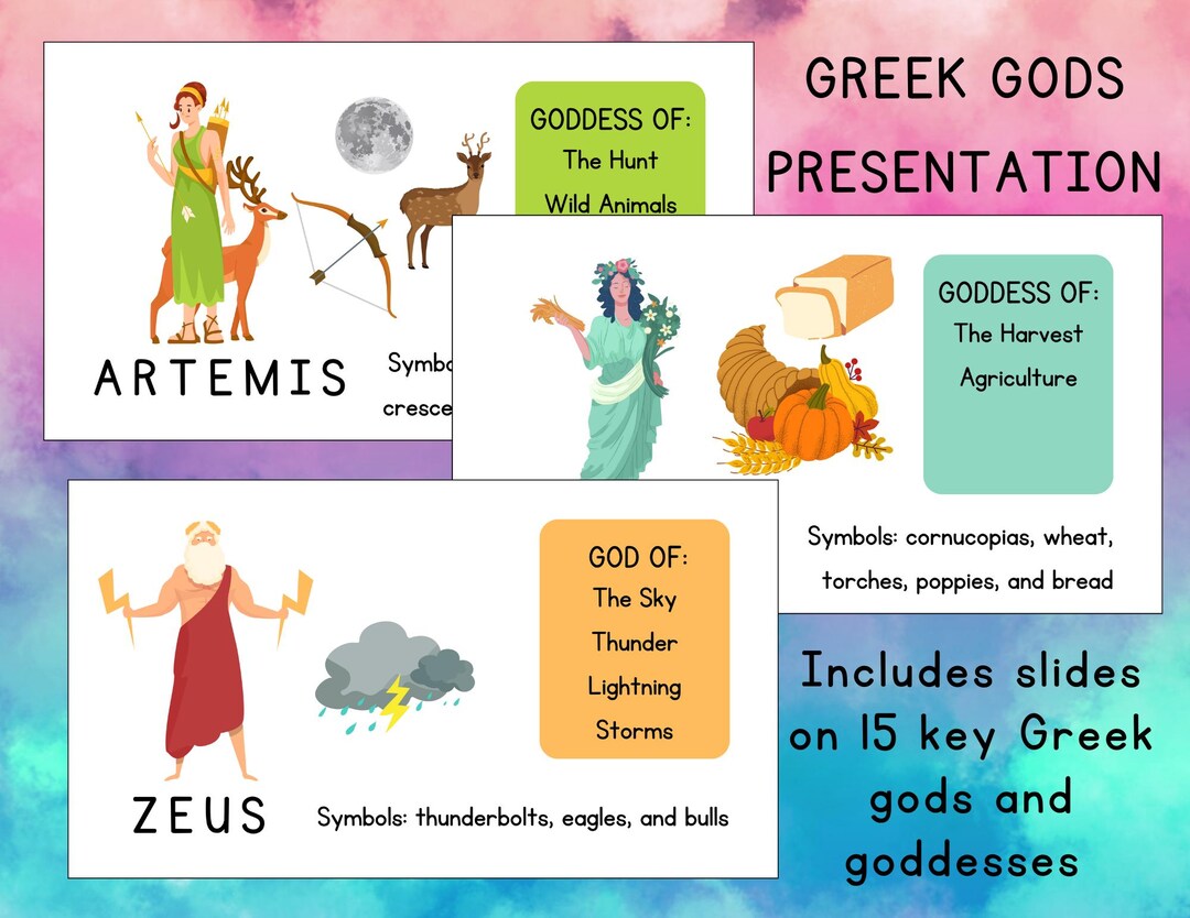 Greek Gods and Goddesses Presentation- Mythology Slideshow- Powerpoint ...