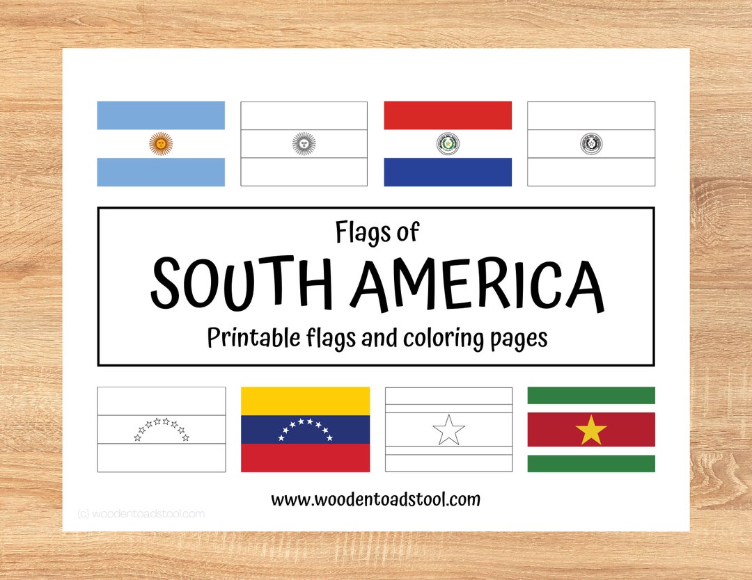 Flags of South America Coloring Pages and Printable- Unit Study ...