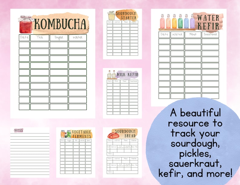 Fermentation Tracker Digital Download Printable- Homesteading ...