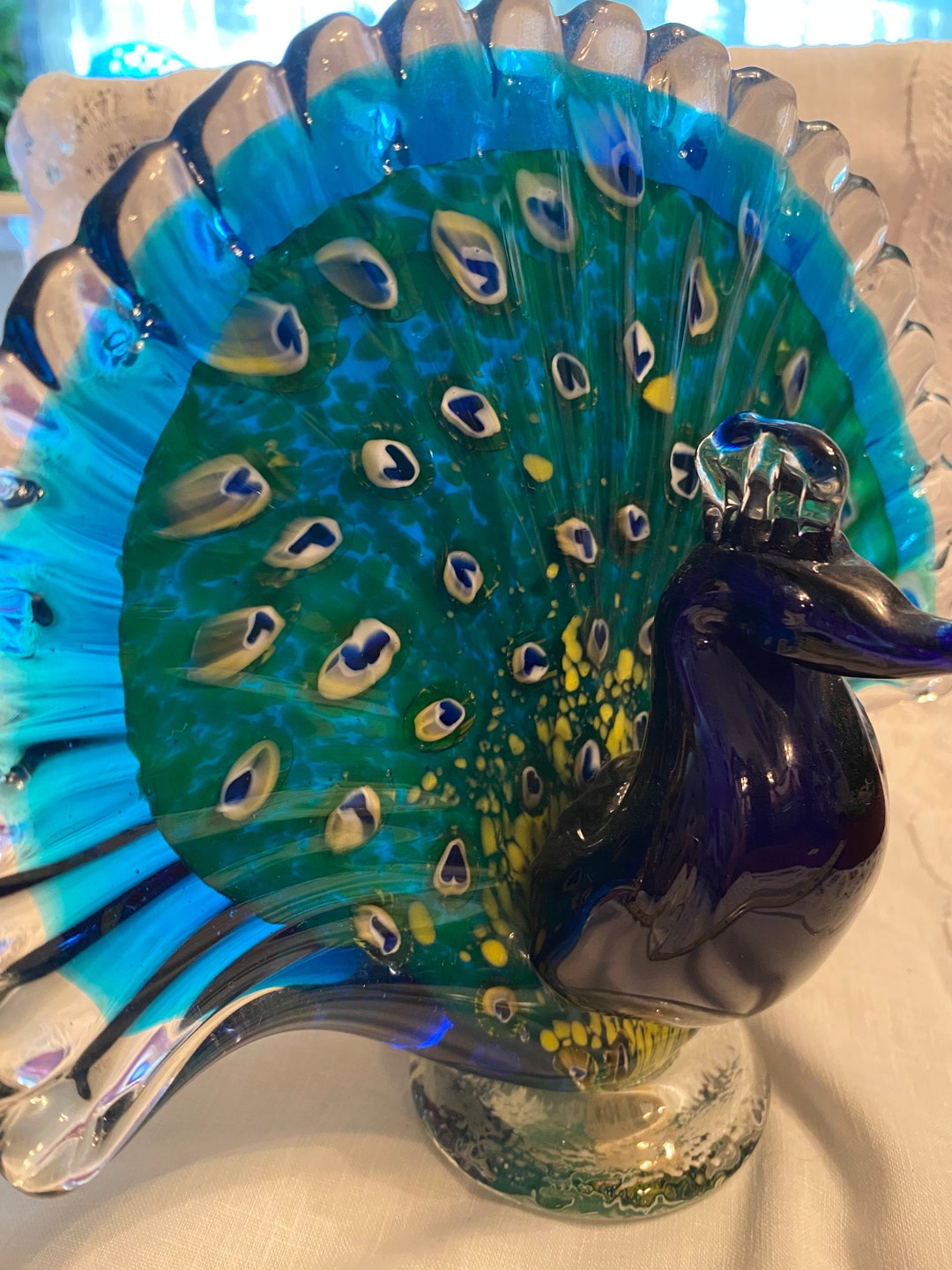 Murano Vintage Glass Peacock - Etsy