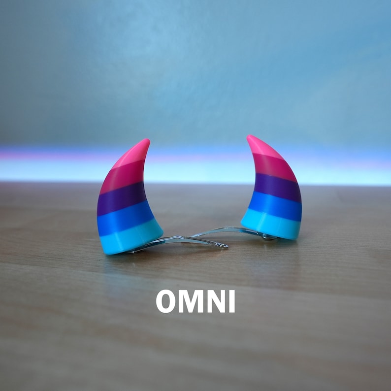 Colorful Clip on Horns | Pride Flag Horns | Clip on Devil Horns | Demon ...