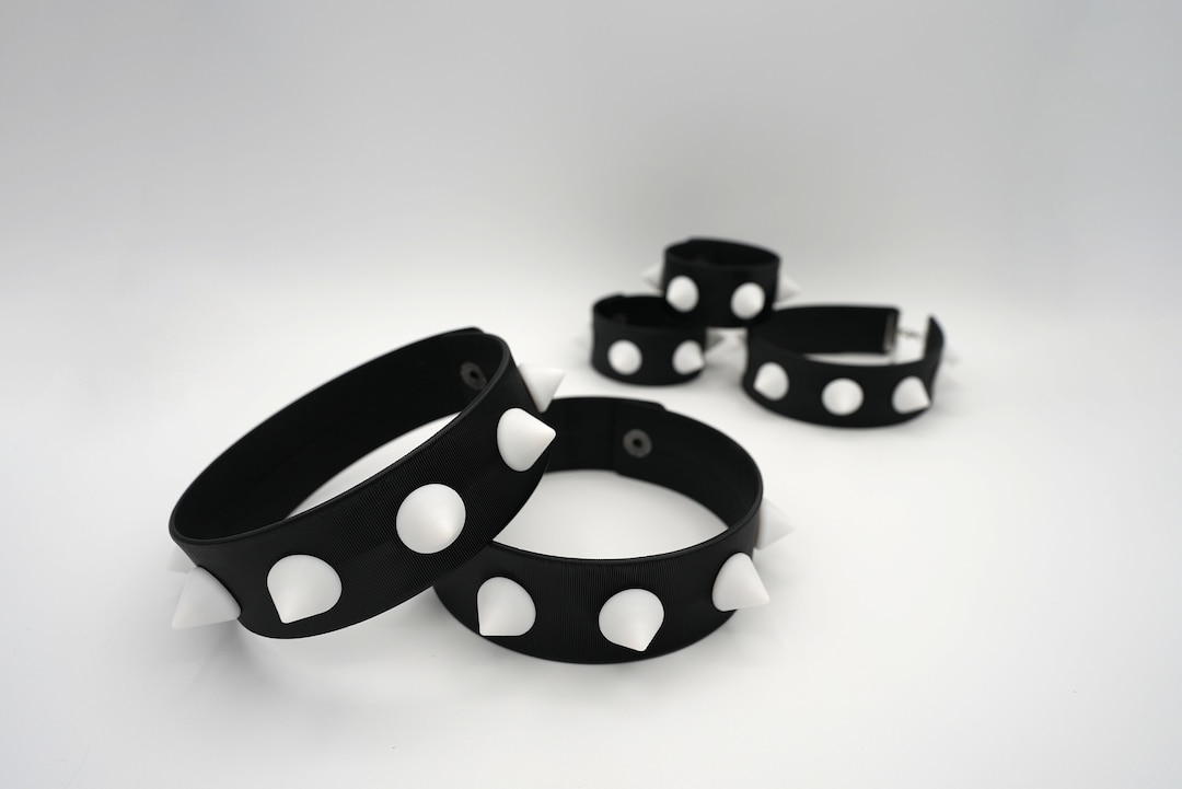 Bulky Spiked Cuffs | Choker Bracelet Bicep Cuffs | Spiked Jewelry ...