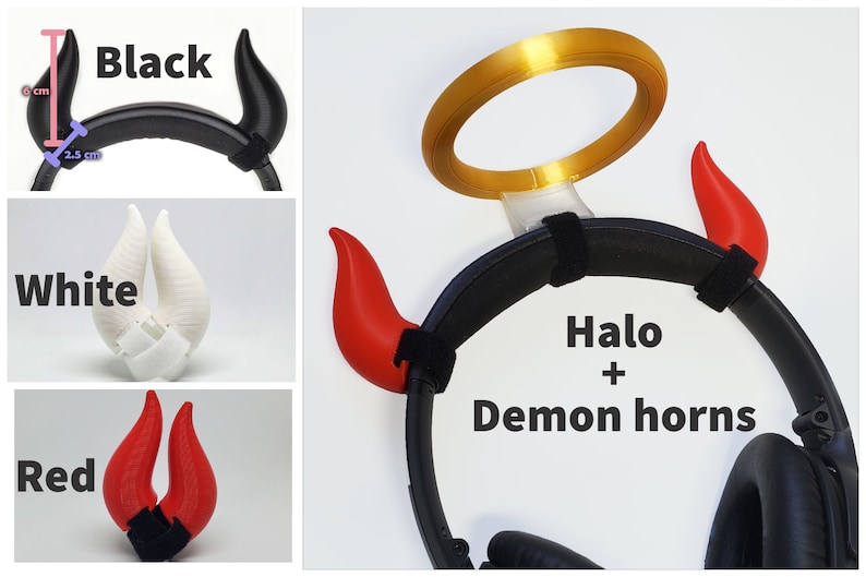 Halo and Horns for Headphones | Cosplay Angel | Costume Halo | Devil ...