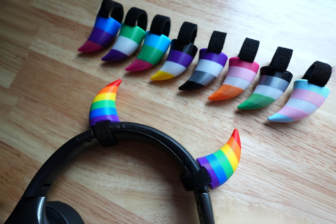 Colorful Horns for Headphones | Pride Flag Horns | Clip on Devil Horns ...