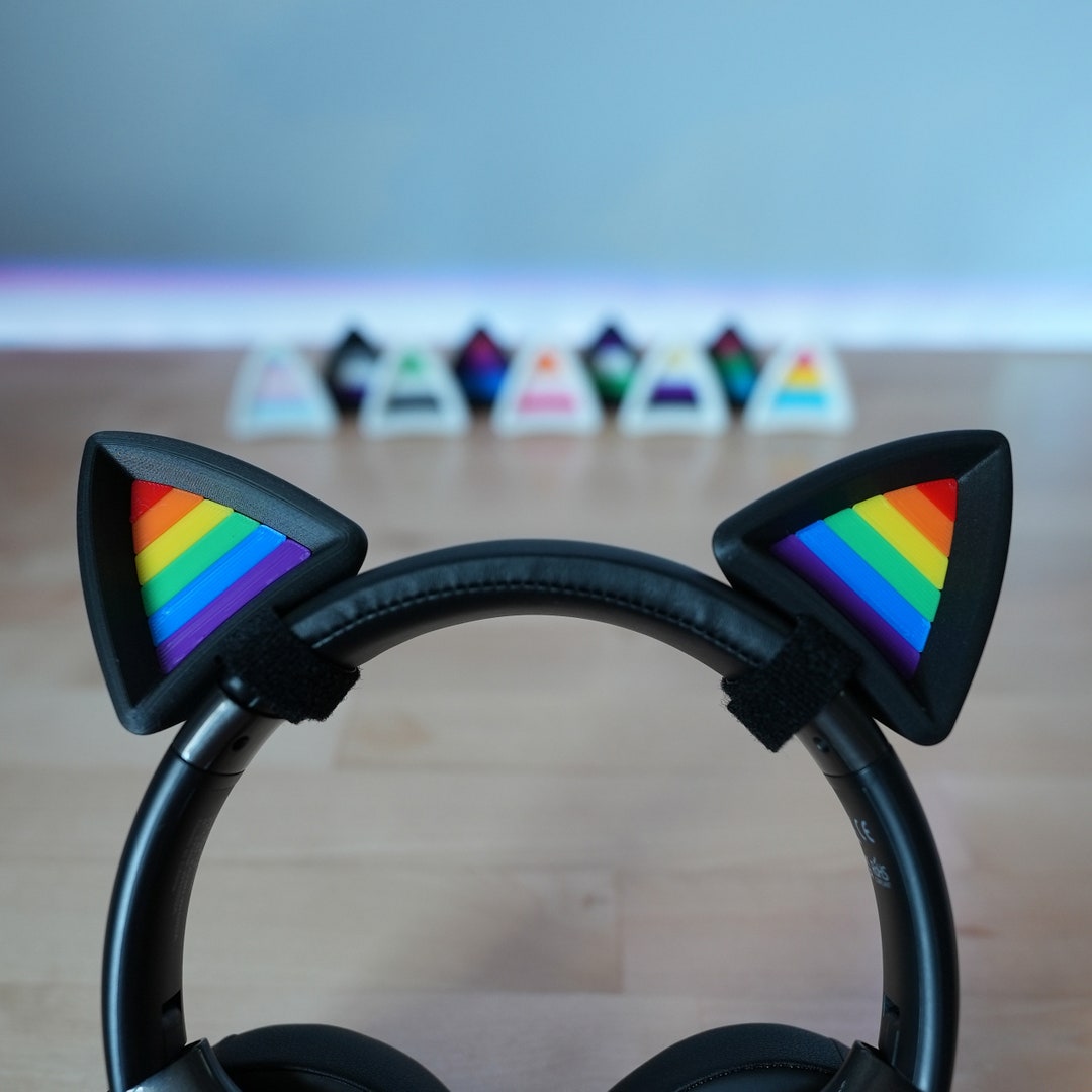 Pride Flag Cat Ears | Rainbow Cat Ears | Colorful Cat Ears | Pansexual | Bisexual | Trans - Etsy