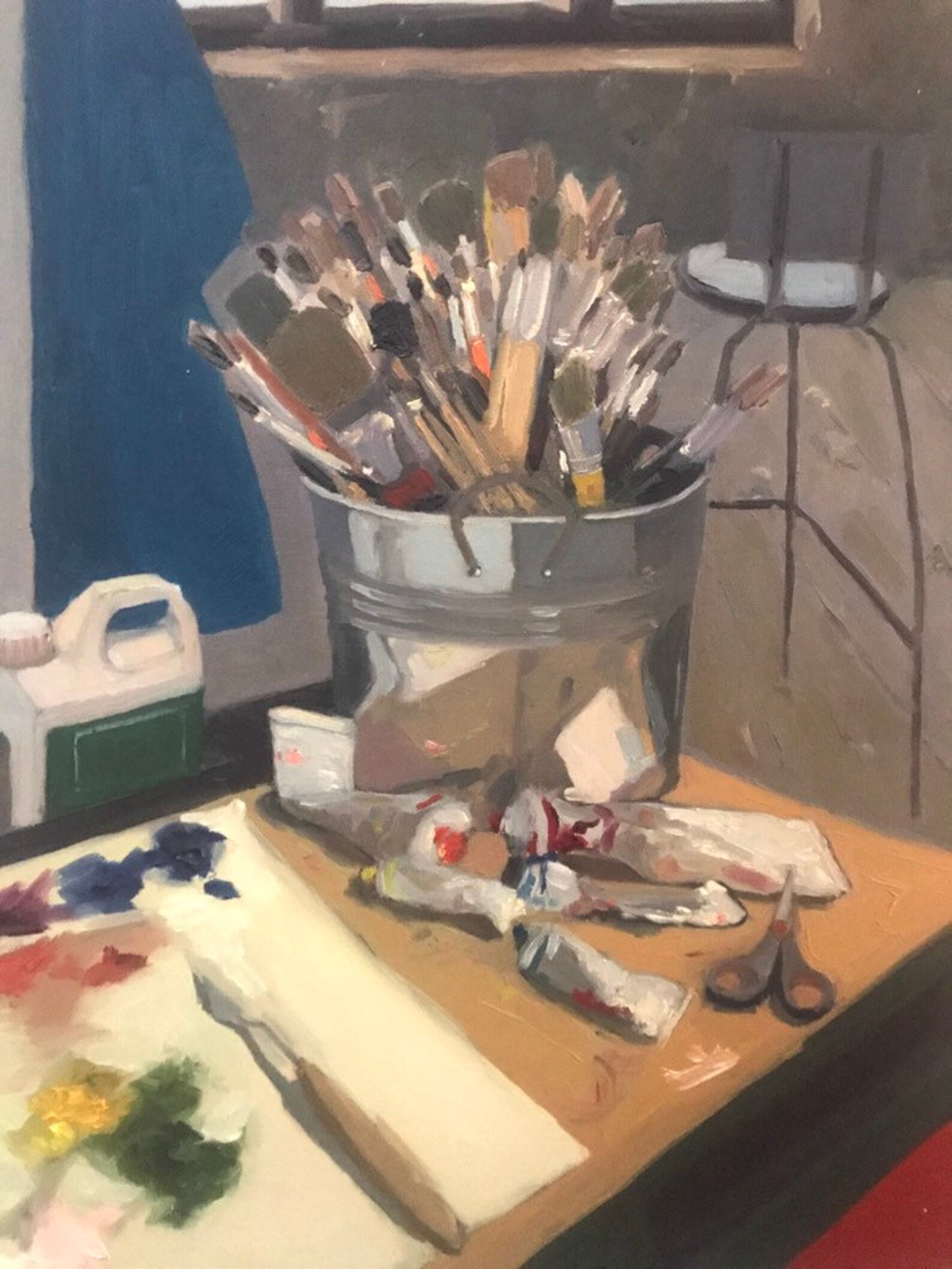 Still Life Painting, the Artist's Atelier. Original Painting on Canvas ...