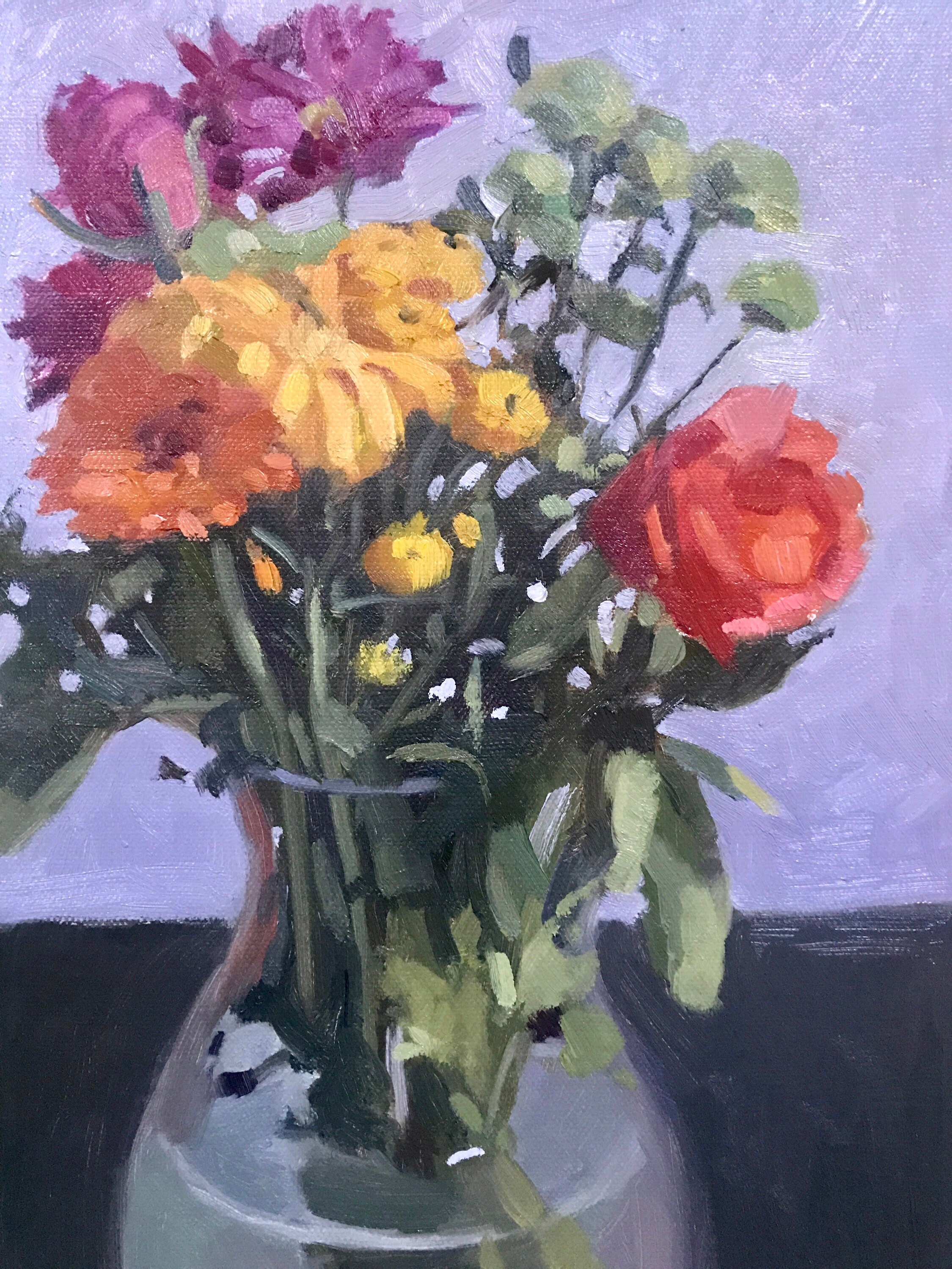 Still Life Floral Painting Oil Painting Bouquet of Flowers Colourful ...