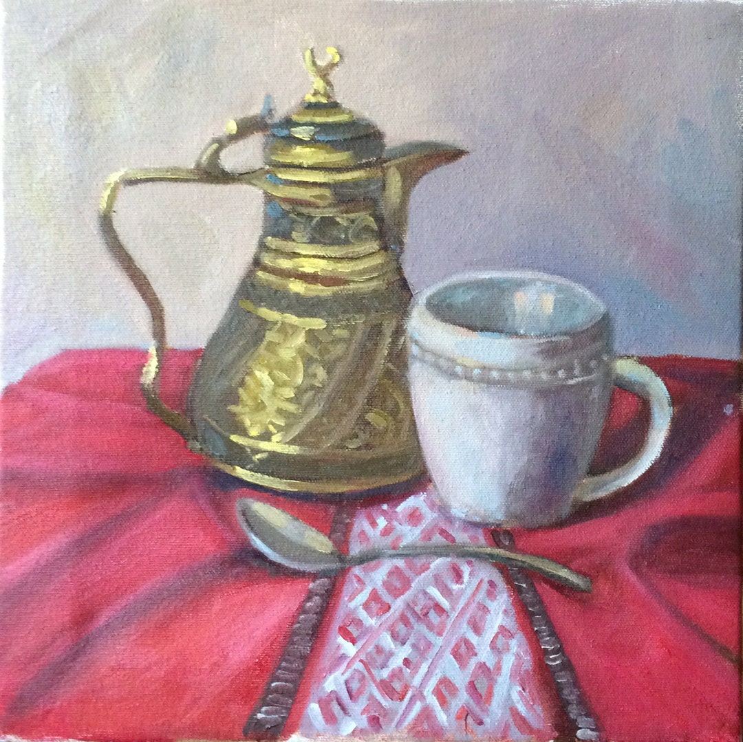 Original Oil Still Life Painting: Coffee Pot and Mug, 12x12 - Etsy