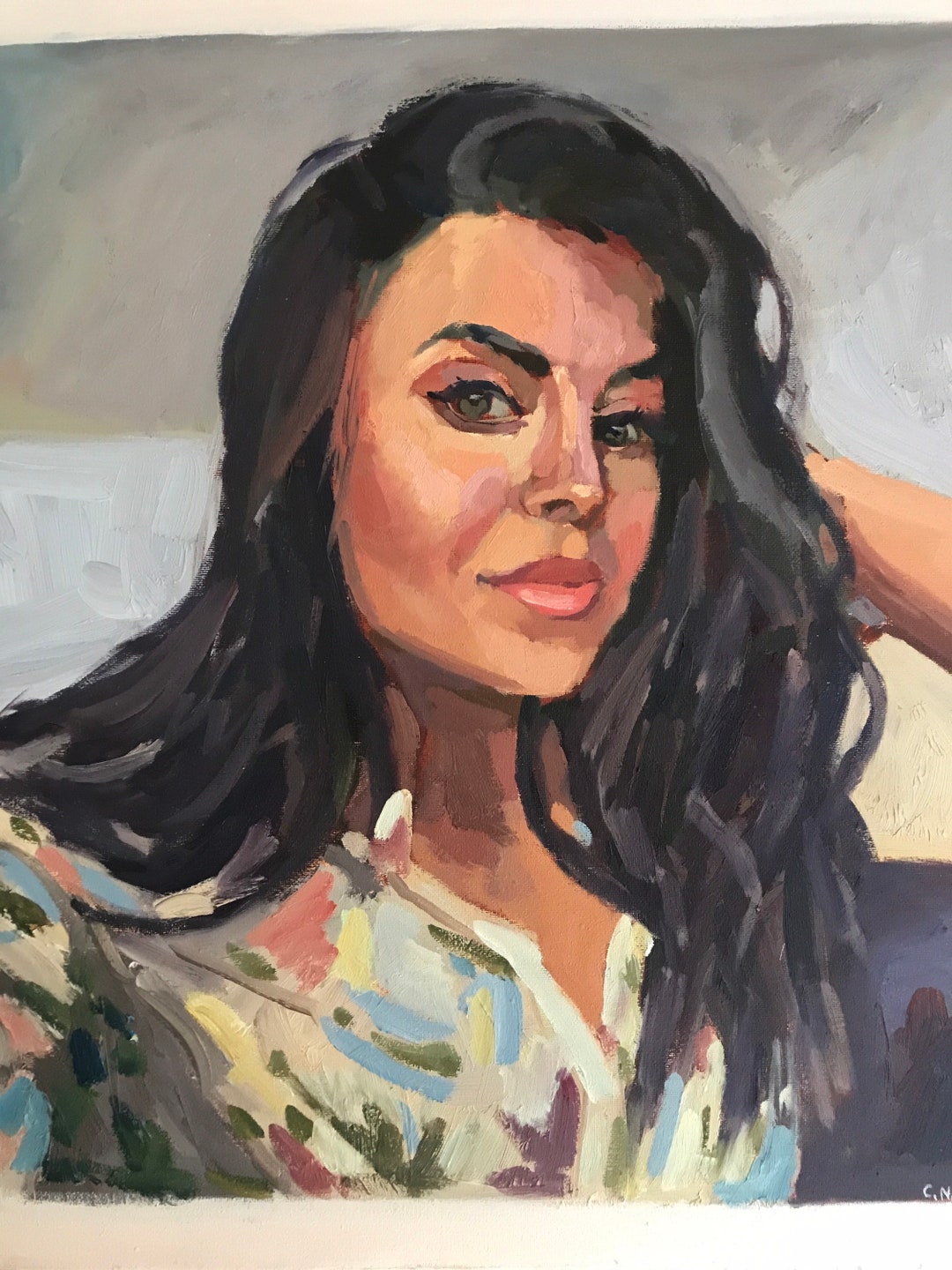 Portrait Instagram Selfiepainting on Canvas Original Portrait Woman ...
