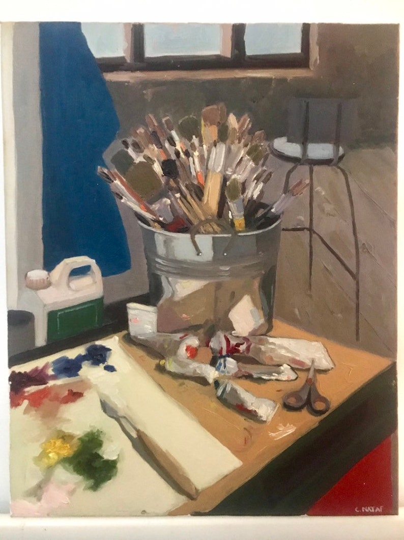 Still Life Painting, the Artist's Atelier. Original Painting on Canvas ...