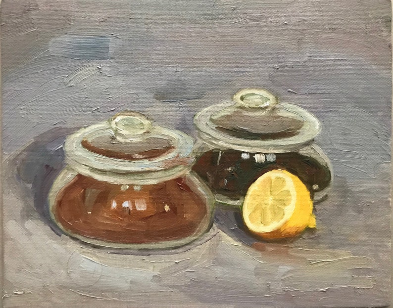 Still Life Tea Original Oil Painting on Canvas Wall Hanging - Etsy