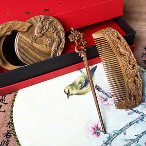 Handmade Seamless Natural Green Sandalwood Massage Comb, Anti Static ...