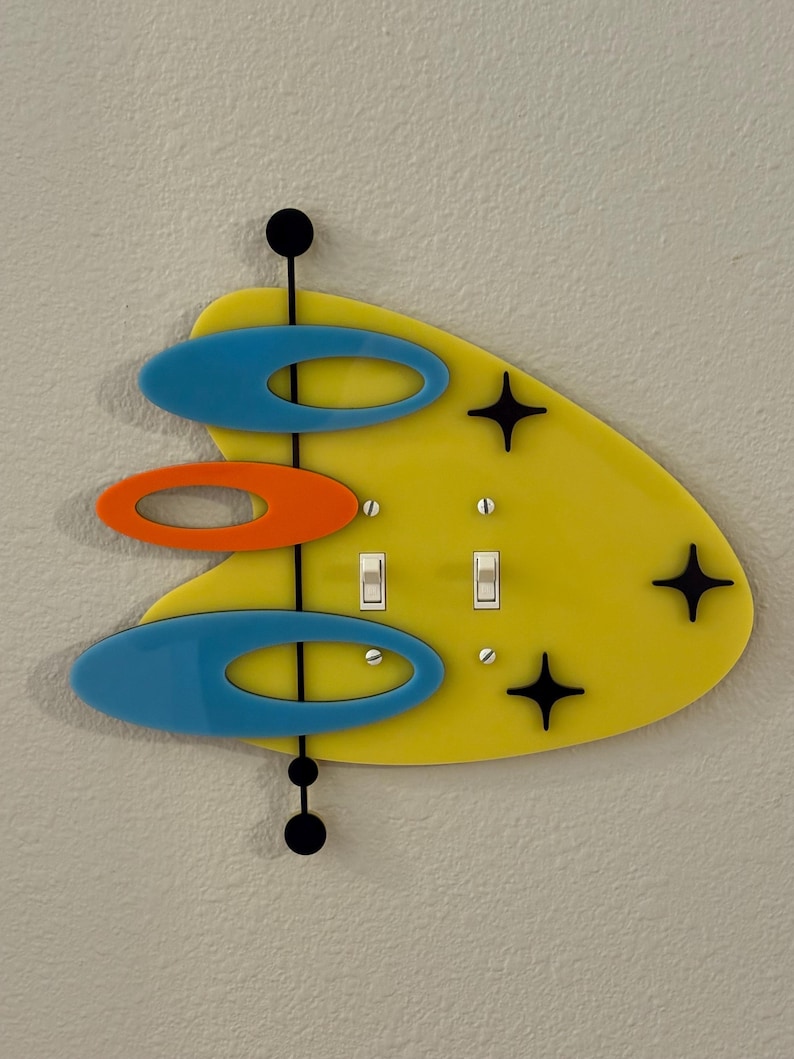 Laser Cut File Mid-century Modern - SINGLE TOGGLE - Light Switch Cover ...