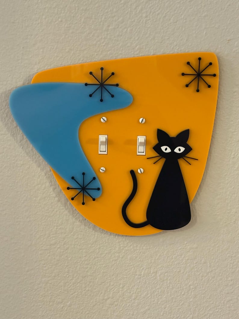 Laser Cut Files Mid-century Modern Cat Light Switch Cover – Full Bundle ...