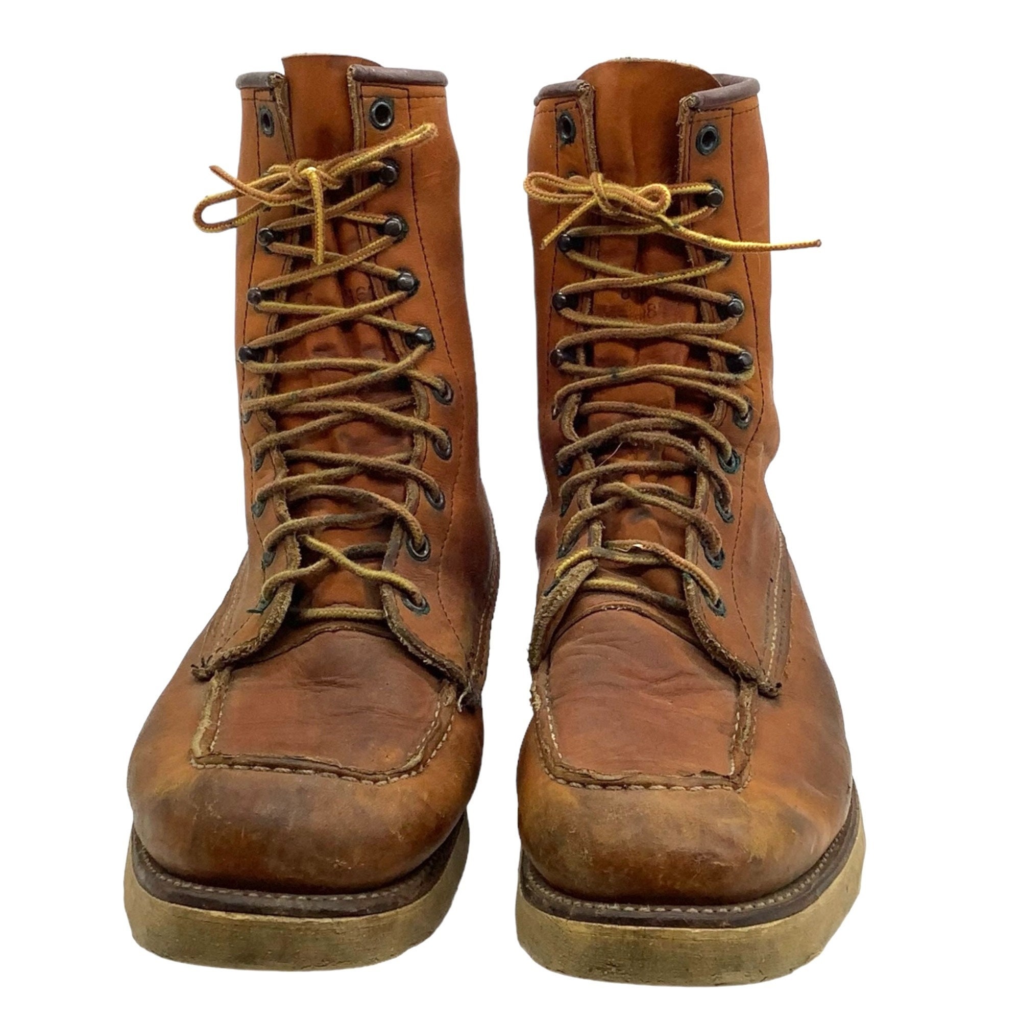 Vintage 90s RED WING 877 8-inch Classic Moc Toe Leather Work Boots ...