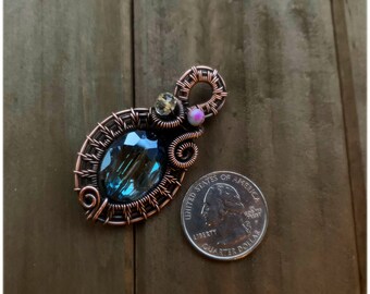 Copper Wire Wrapped Mermaid Tail Pendant With Labradorite Wire Wrapped ...