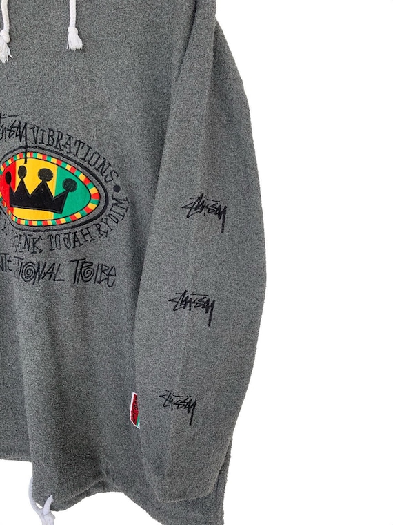 Vintage 90s Stussy International Tribe Hoodie Sweater - Gem