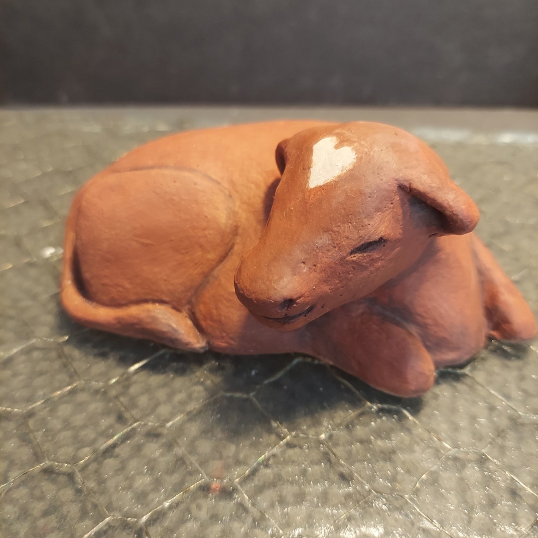 Handmade Original Chalkware Folk Art Sculpture, Cow by Virginia Artist ...