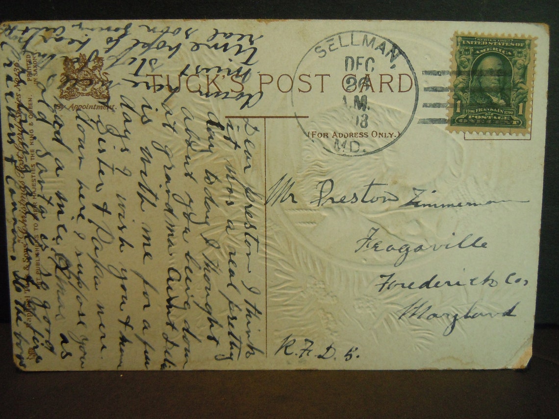 Antique Raphael Tuck & Sons Christmas Postcard - Etsy