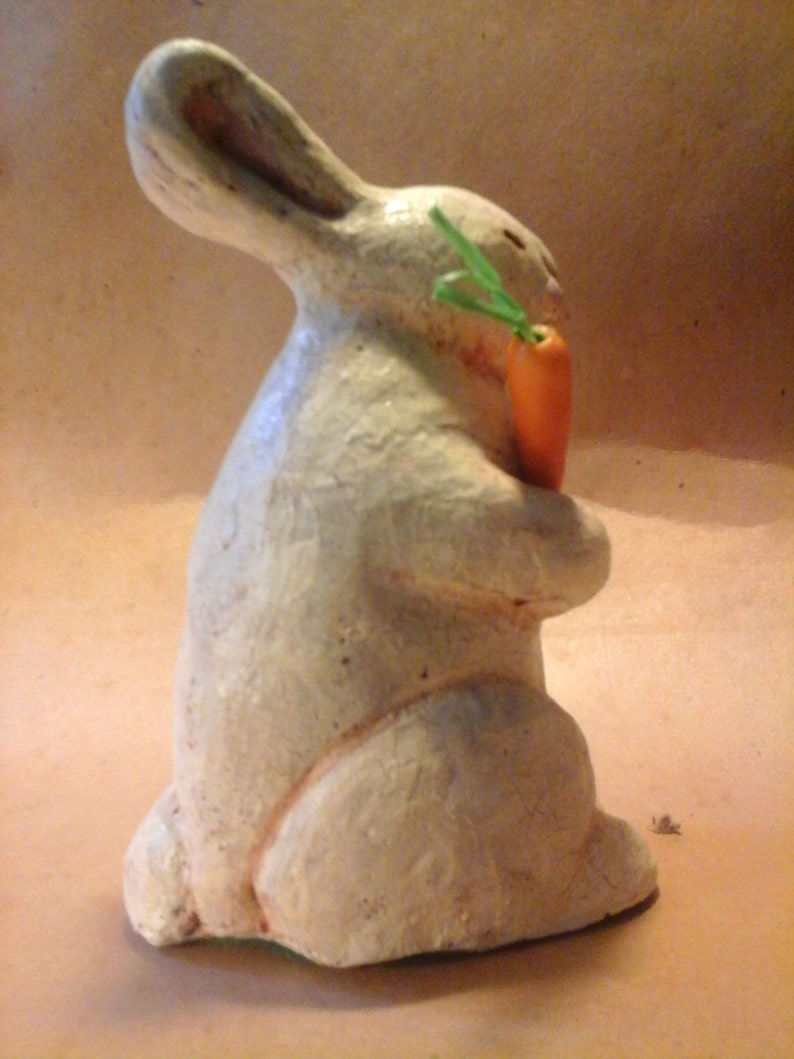 Chalkware Folk Art Rabbit Sculpture Handmade in Virginia by | Etsy