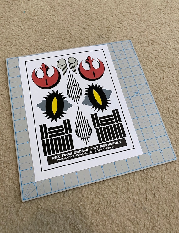 Star Wars Dex Tiree Gold 2 X-wing Rebel Pilot Helmet Decal Set | Etsy
