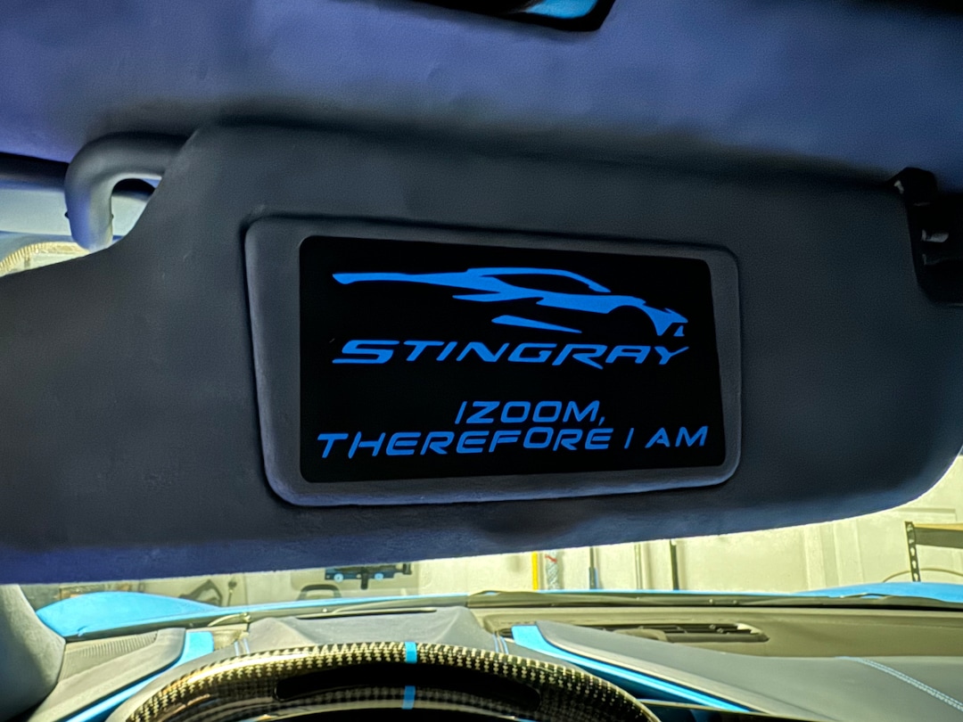 Corvette C8 Stingray Custom 4 Piece Sun Visor Vanity Mirror Warning ...