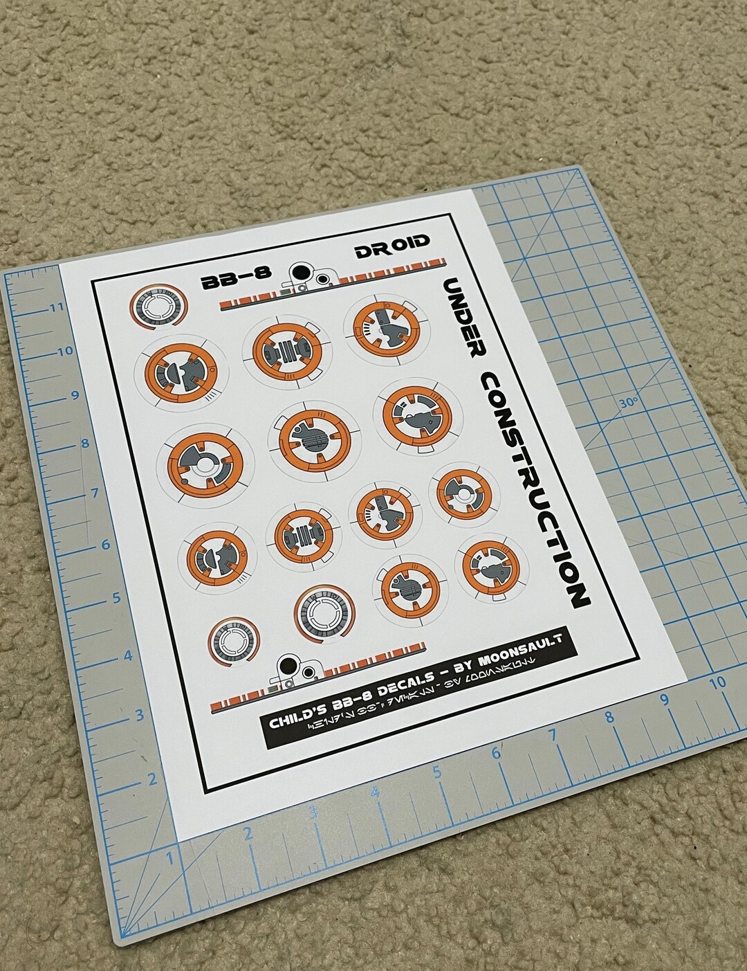 Child's Cranial Helmet Star Wars BB-8 Inspired Decorative Droid Decal ...