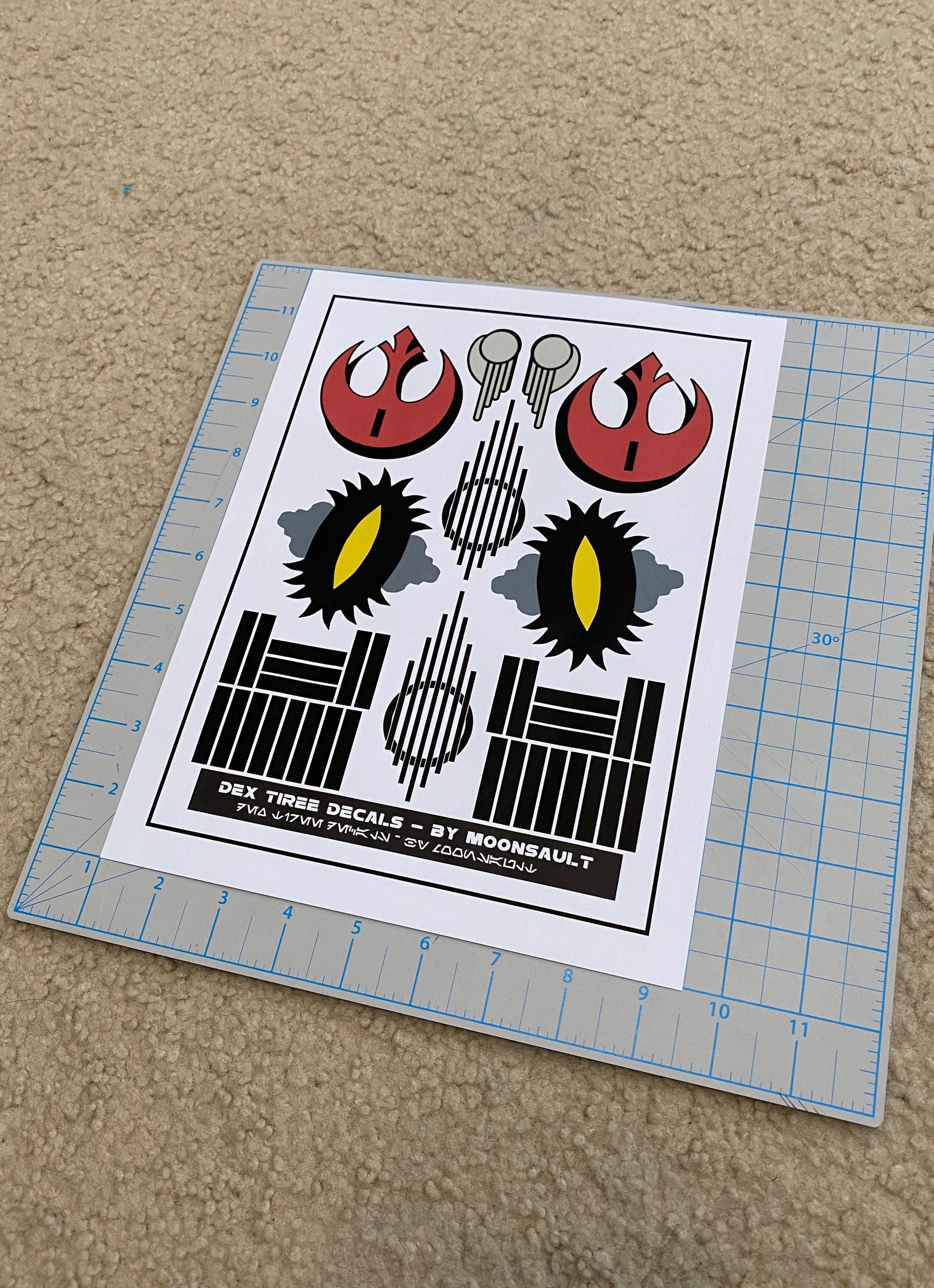 Star Wars Dex Tiree Gold 2 X-wing Rebel Pilot Helmet Decal Set | Etsy UK