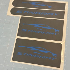Corvette C8 Stingray Custom 4 Piece Sun Visor Vanity Mirror Warning ...