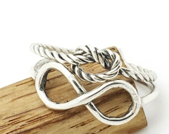 Double Rope Knot Ring Knot Rings Minimalist Love Rings Tie