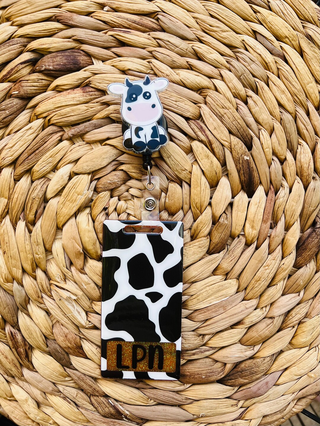 Cow Badge Reel and Badge Buddy Set Cow Badge Buddy Cute - Etsy