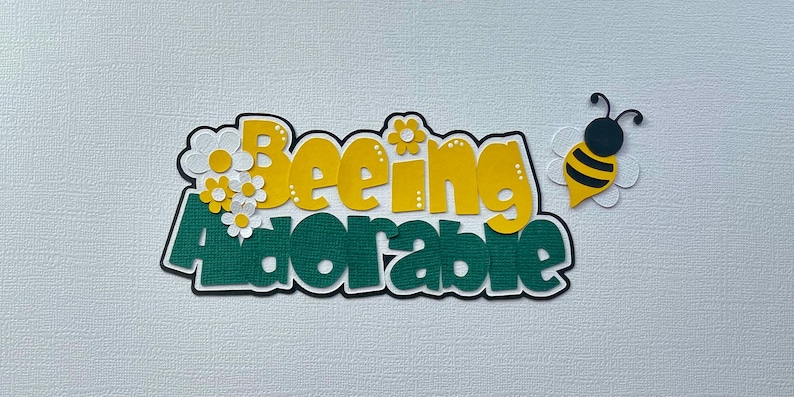 Being Adorable Title - Handmade Paper Piecing Scrapbook Embellishment ...