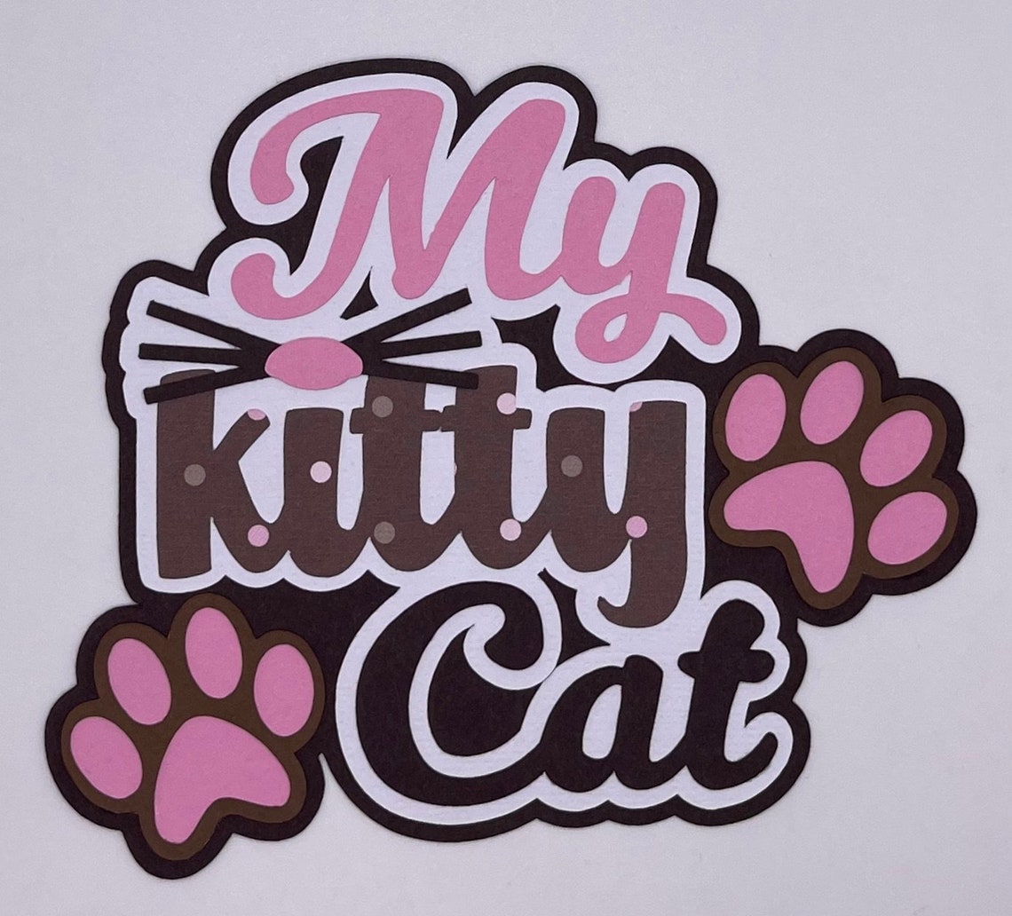 Animals - My Kitty Cat Title - Handmade Paper Piecing Scrapbook ...