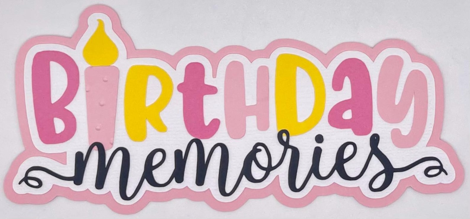 Birthday Memories Title - Handmade Paper Piecing Scrapbook ...