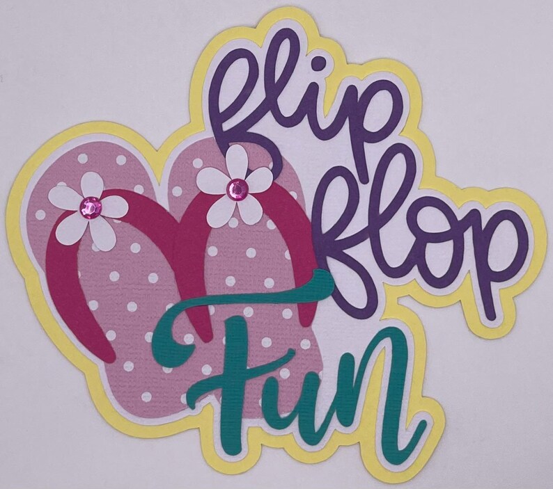 Summertime - Flip Flop Fun Title - Handmade Paper Piecing Scrapbook ...