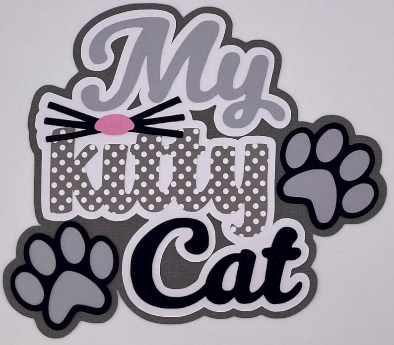 Animals - My Kitty Cat Title - Handmade Paper Piecing Scrapbook ...