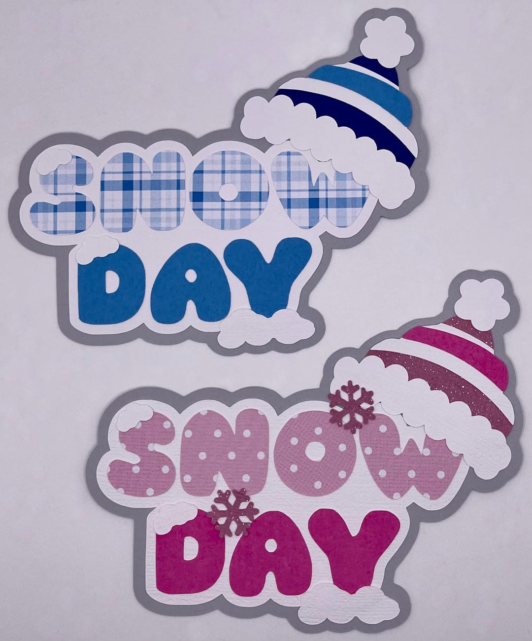 Winter - Snow Day - Handmade Paper Piecing Scrapbook Embellishment Die ...