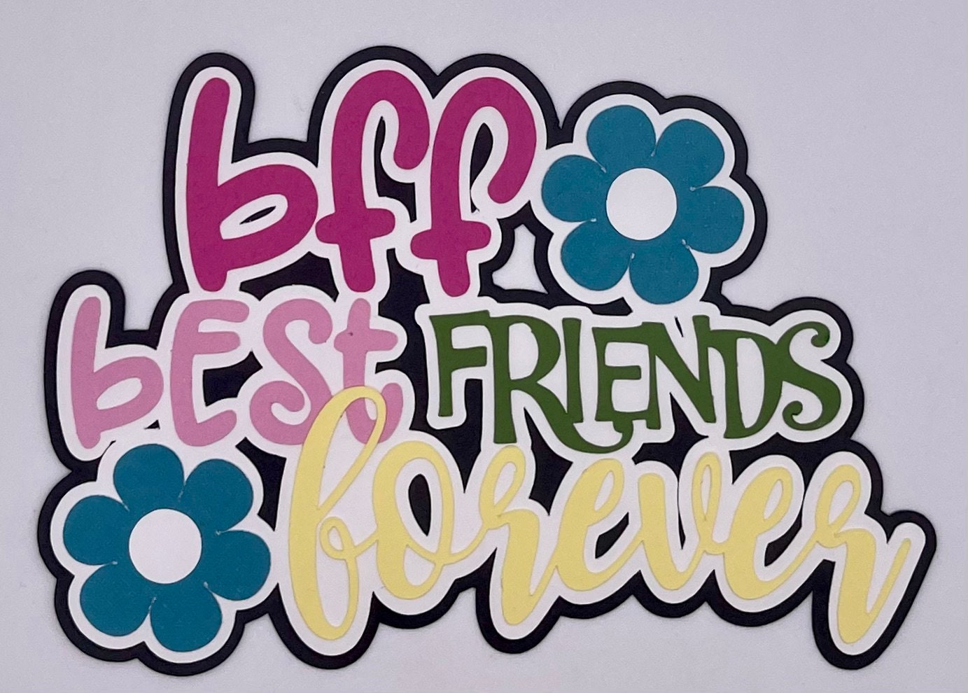 BFF Best Friends Forever Title Handmade Paper Piecing Scrapbook ...
