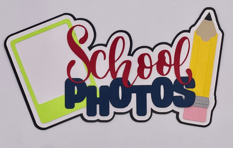 School - School Photos Title - Handmade Paper Piecing Scrapbook ...