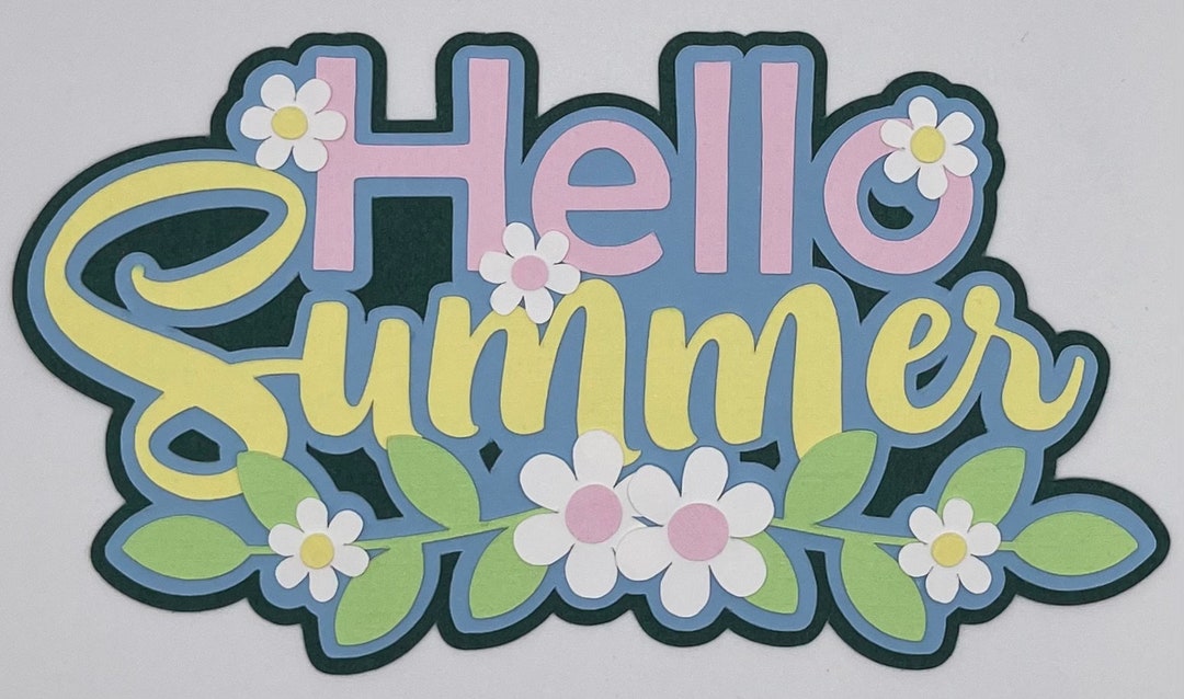 Summertime Hello Summer Handmade Paper Piecing Scrapbook Embellishment ...